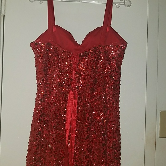 Shingar | Dresses | Ruby Red Crystal Encrusted Mermaid Prom Dress ...